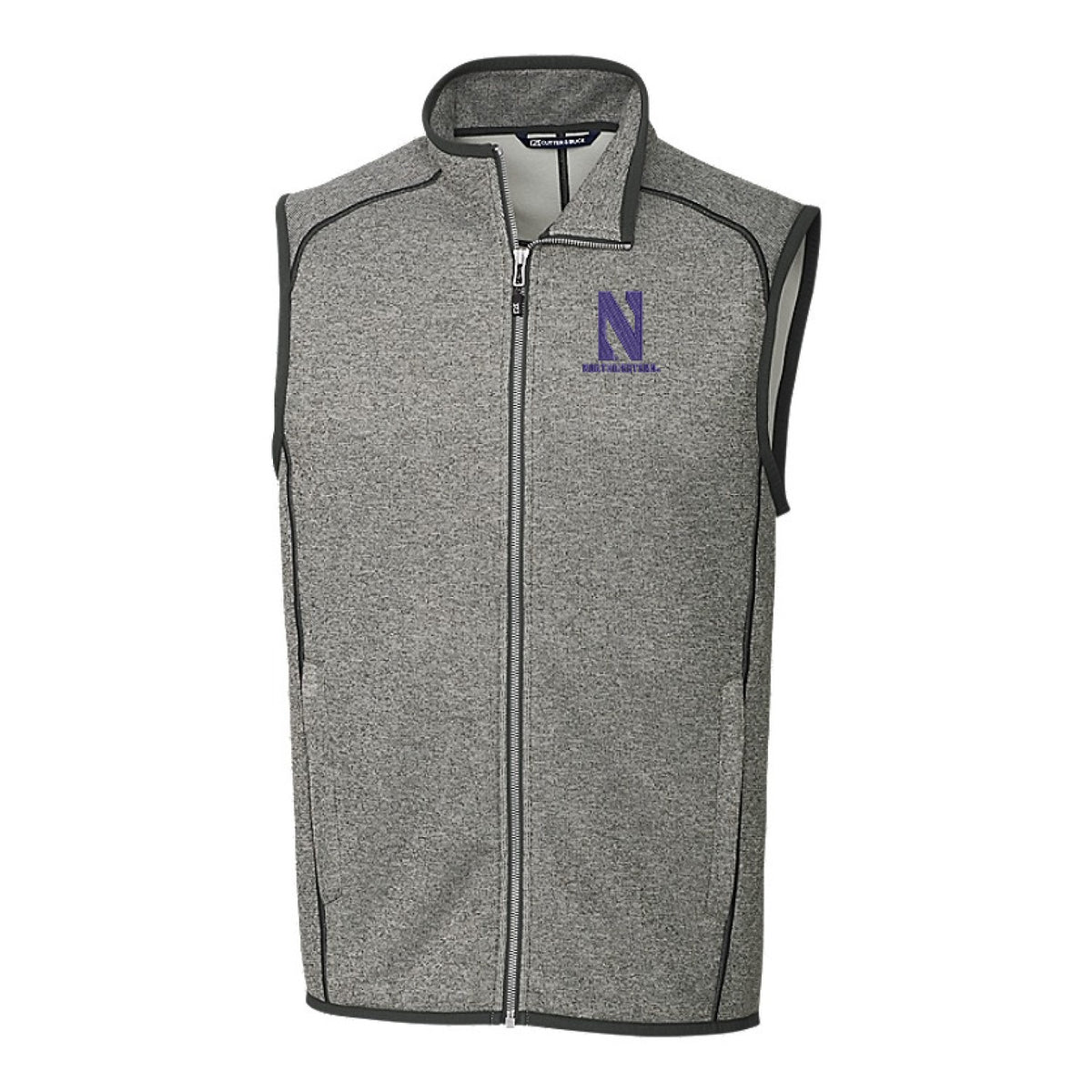 Northwestern Wildcats Men's Cutter & Buck Grey Mainsail Sweater-Knit F ...