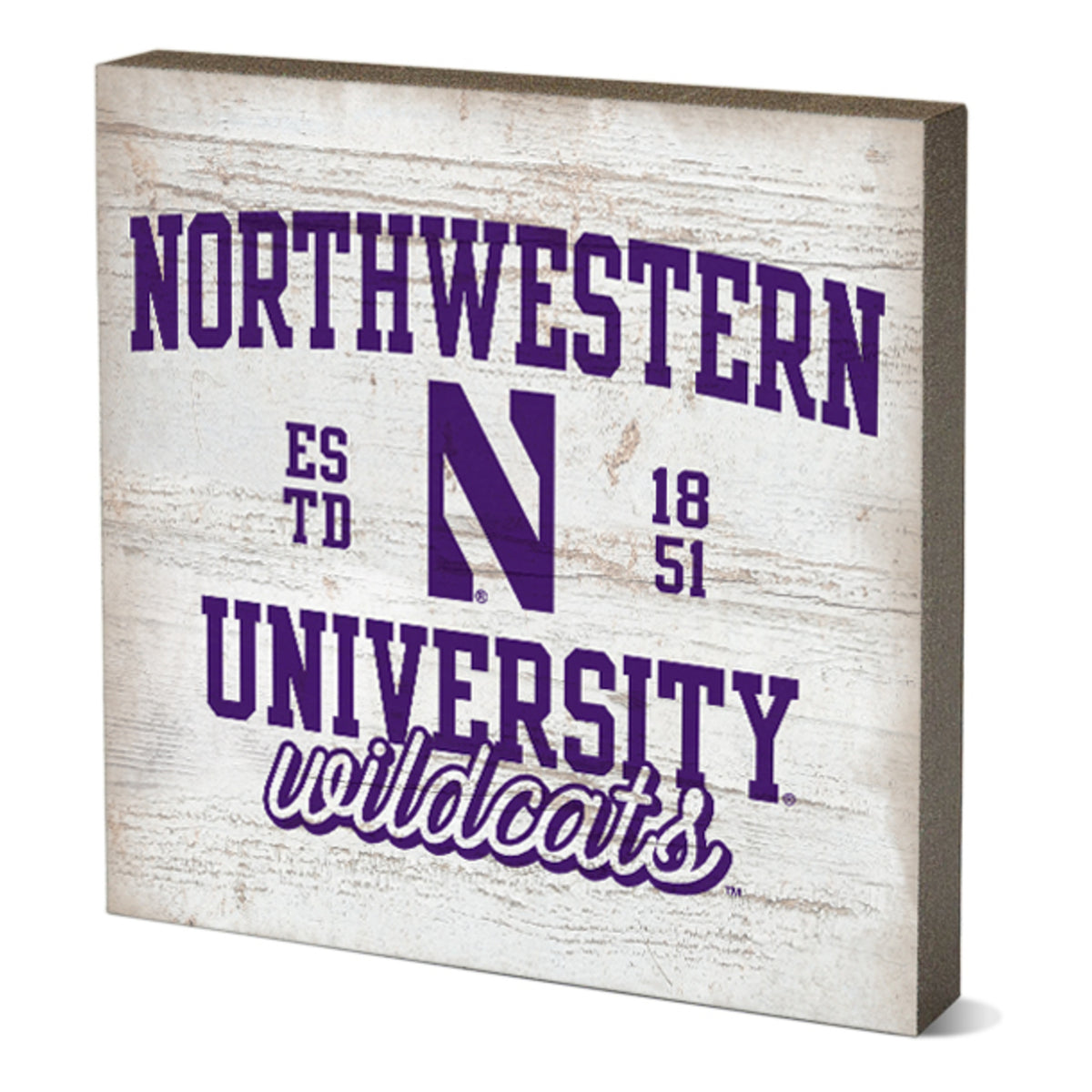 Northwestern Table Top Sign Wood Pattern – Northwestern Team Store
