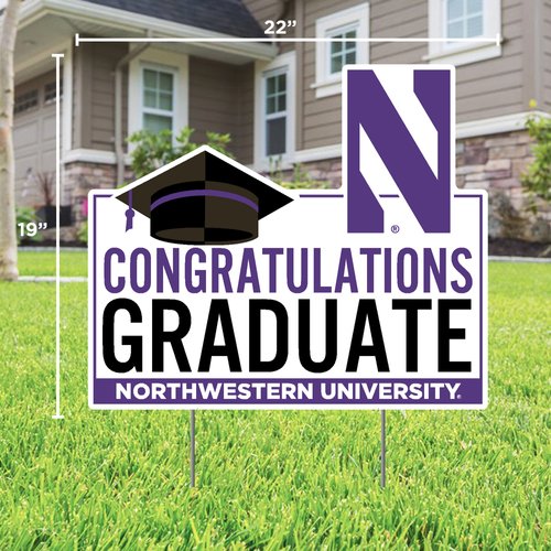 CONGRATULATIONS GRADUATE NORTHWESTERN UNIVERSITY LAWN SIGN ...