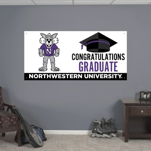 CONGRATULATIONS GRADUATE NORTHWESTERN UNIVERSITY 4X8 BANNER ...